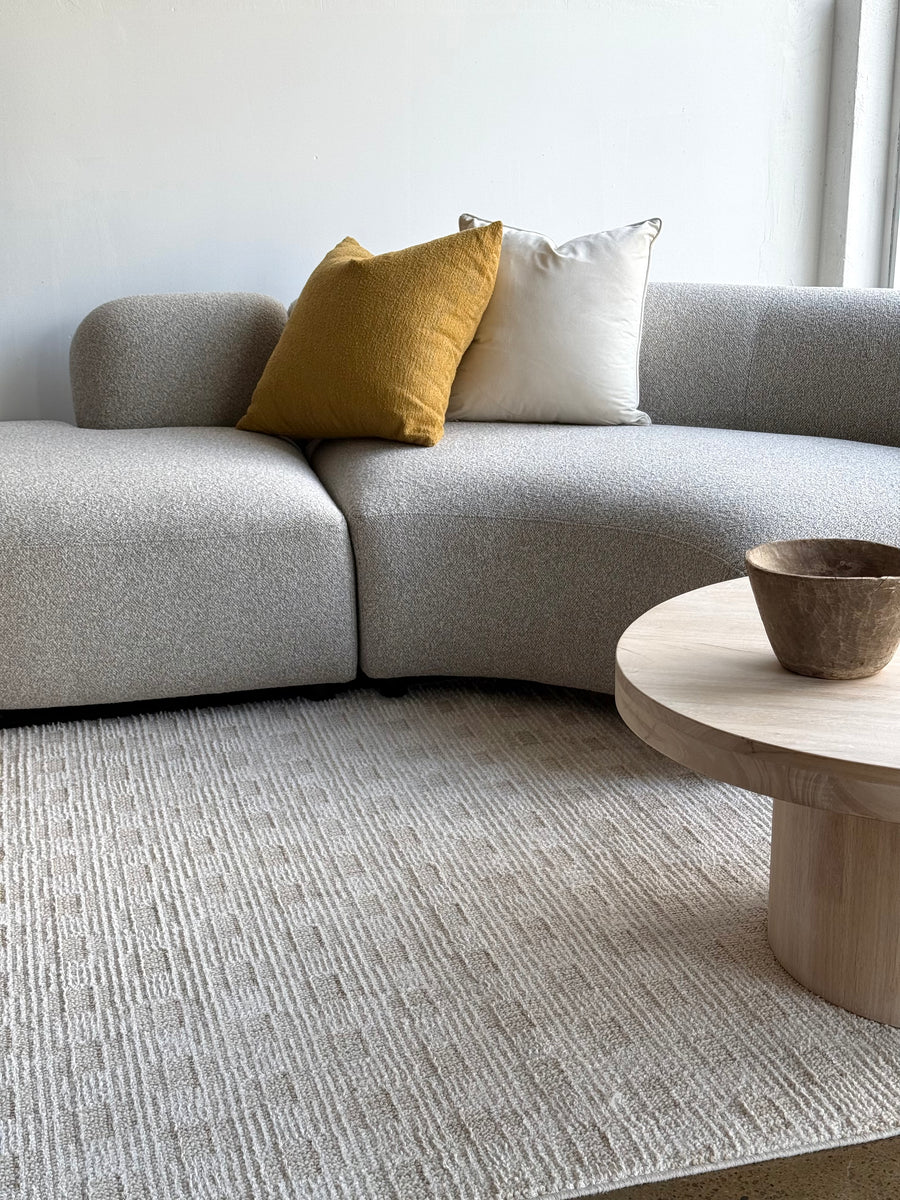 Mimi Grid Beige Rug – Wild Yarn