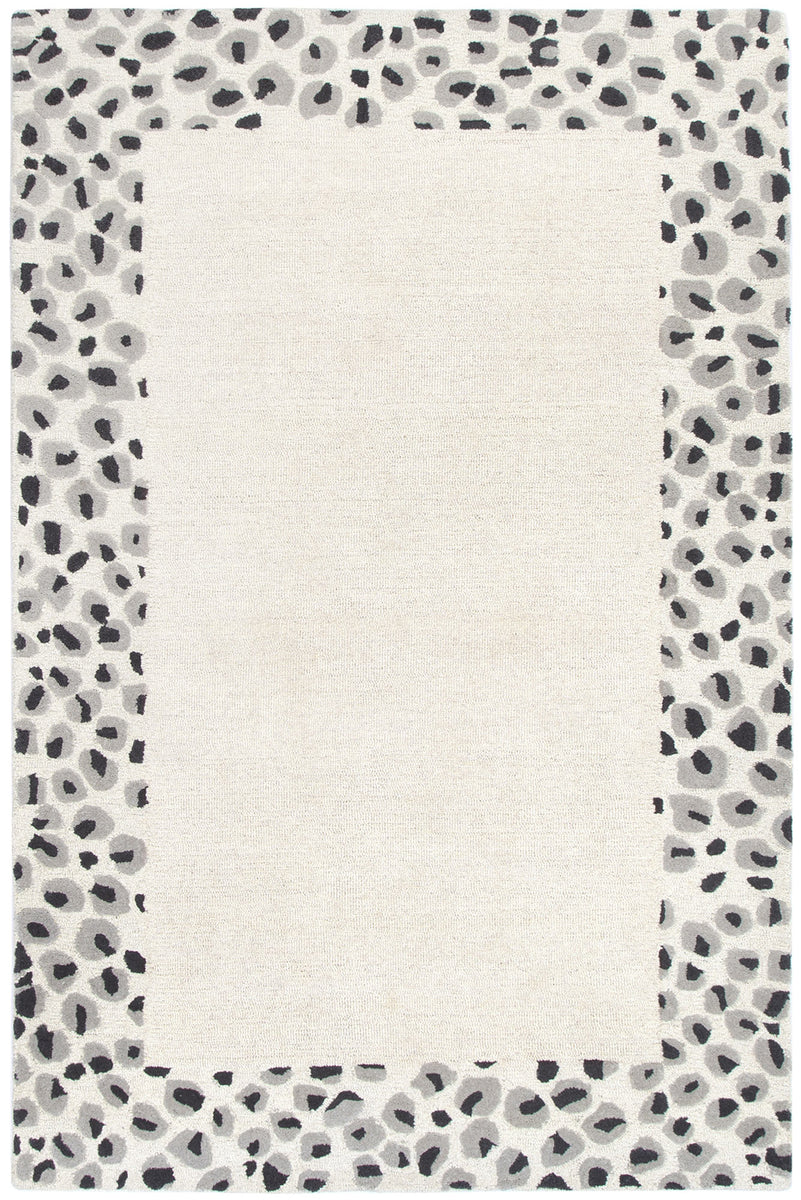 Leopard Cream Grey Wool Rug – Wild Yarn