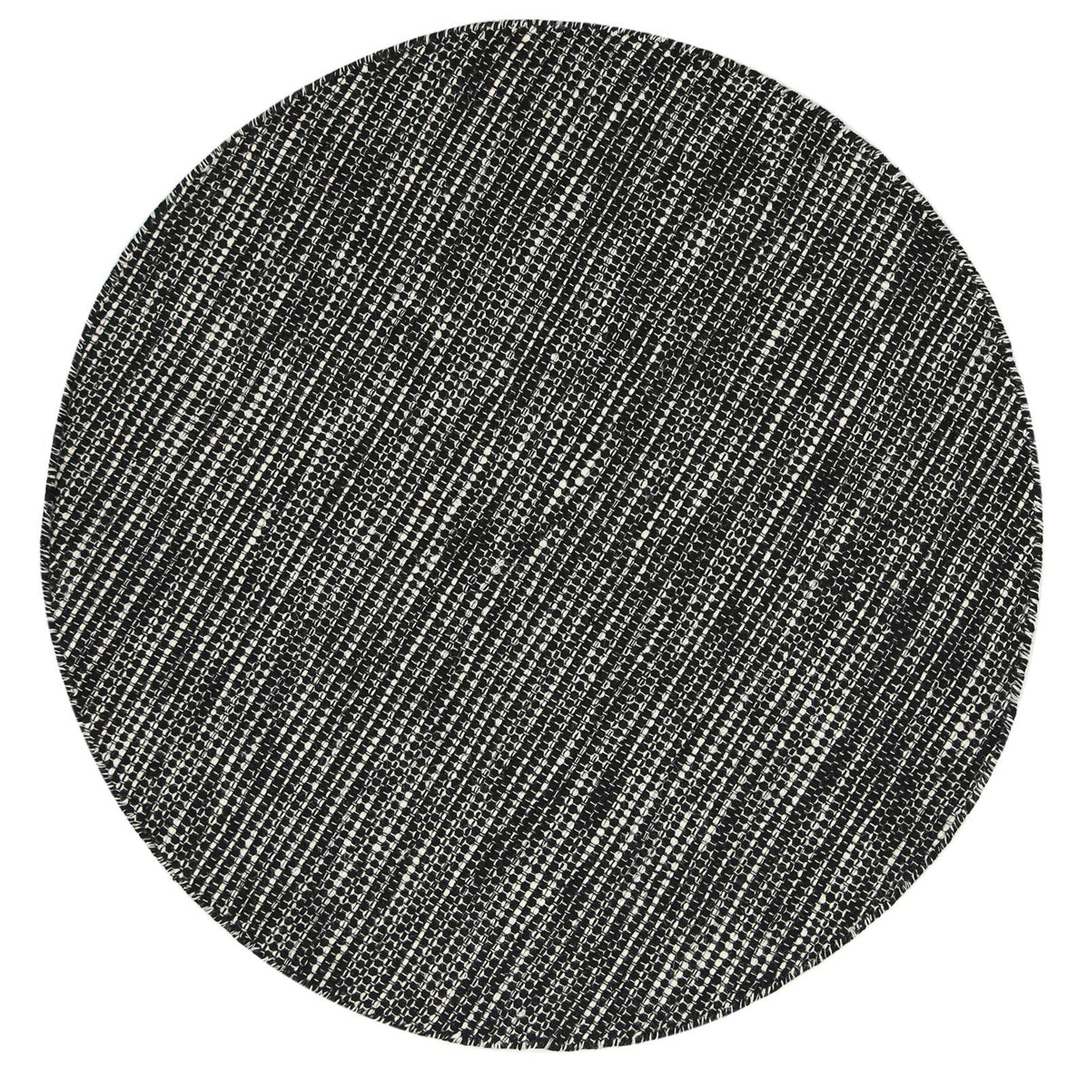 Nordic Black White Reversible Wool Round Rug – Wild Yarn