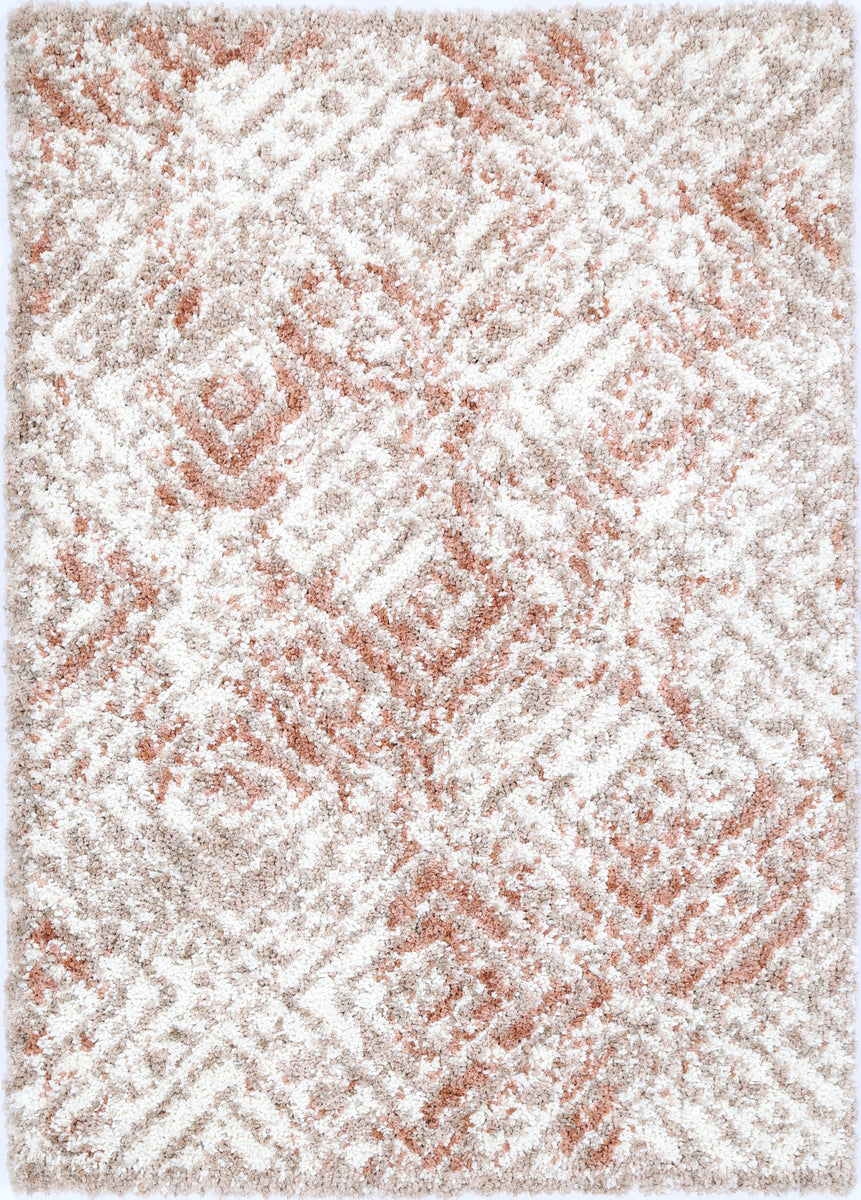Effete Blush Shaggy Geometric Rug – Wild Yarn